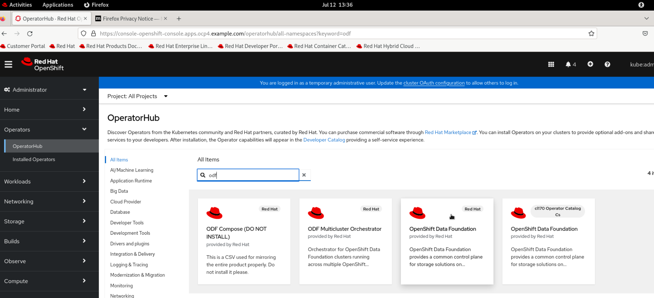Install OpenShift Data Foundation Operator Ceph Installation And