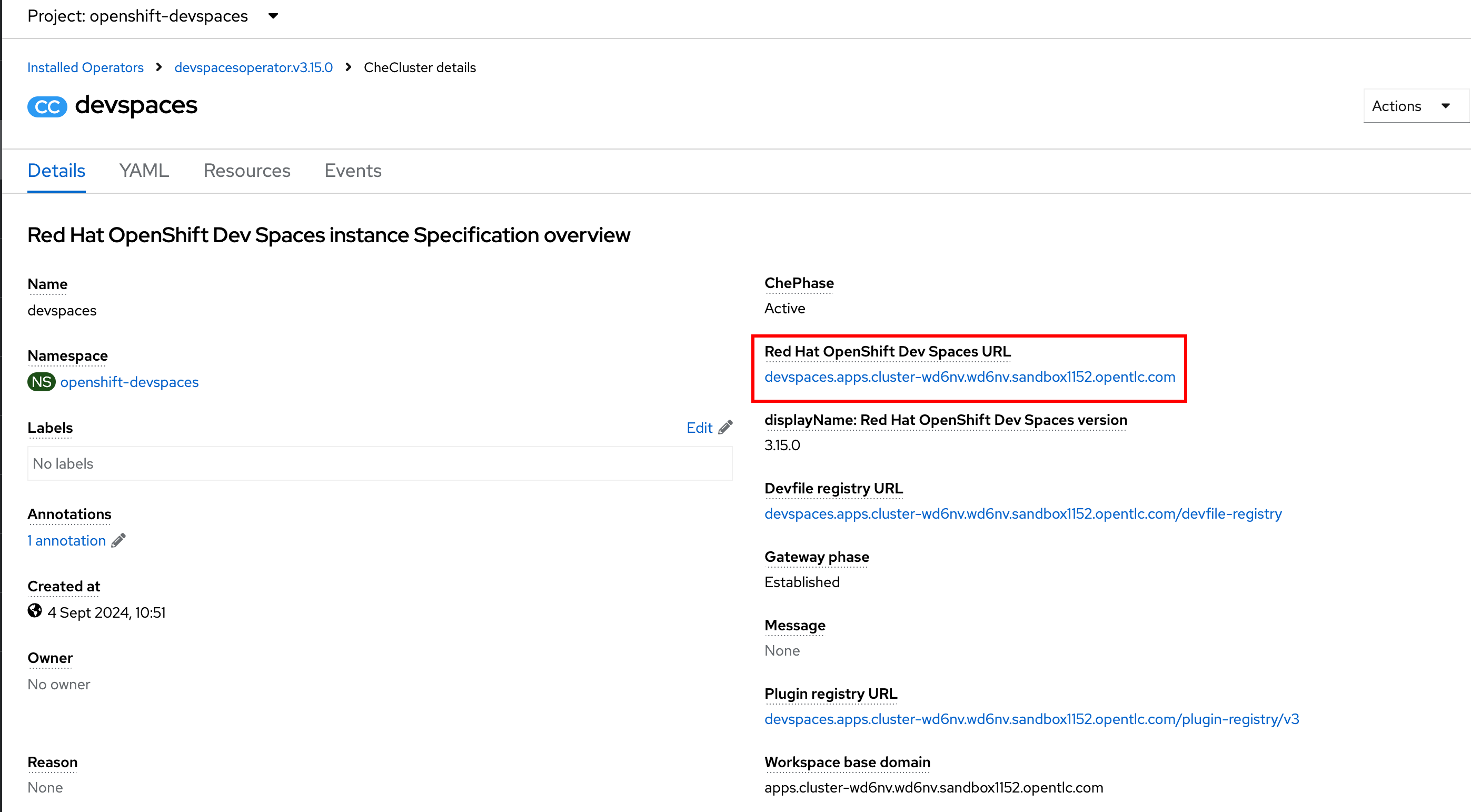 Installation Using the OpenShift Web Console :: Red Hat OpenShift Dev Spaces Administration