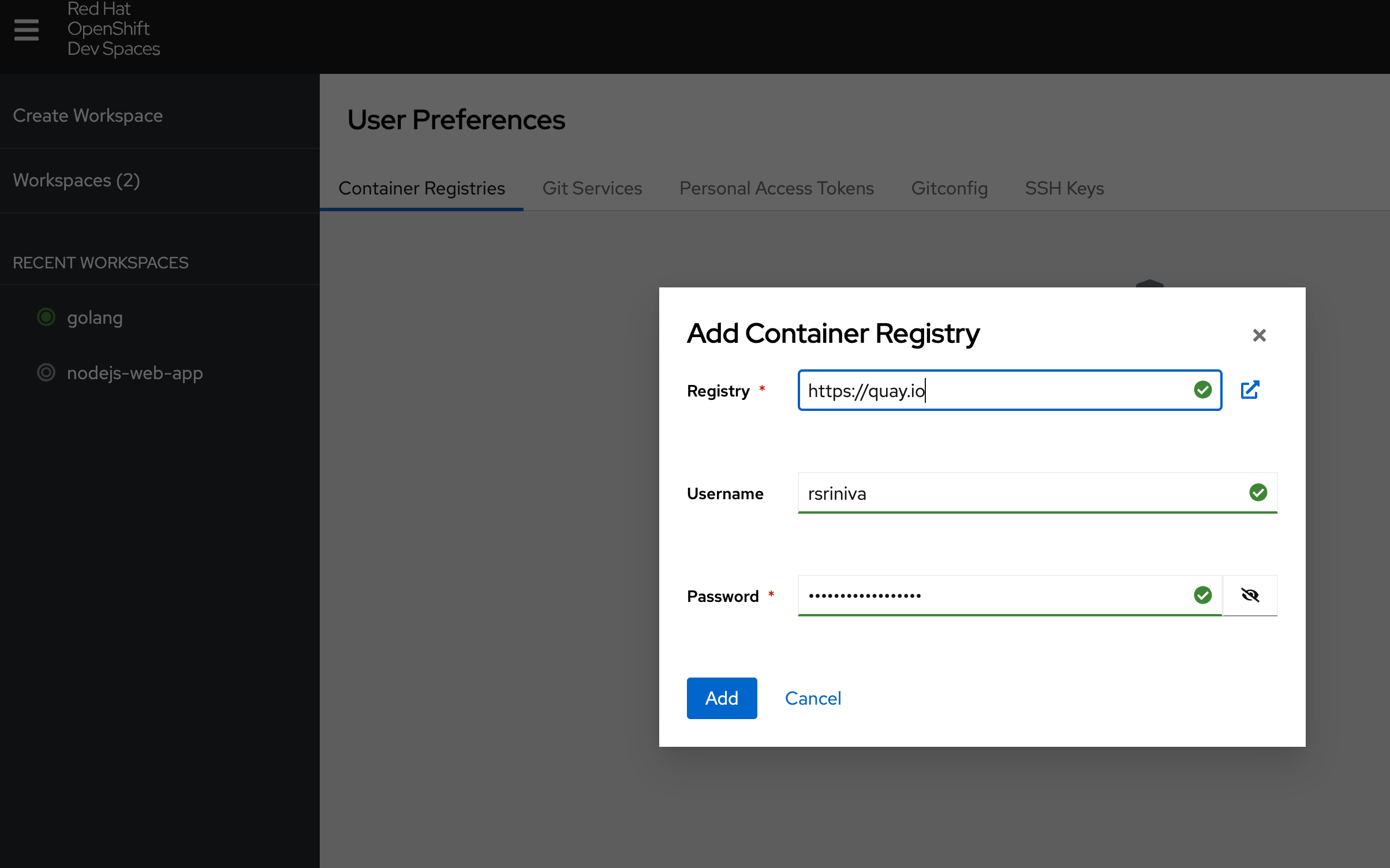 Dev Spaces Dashboard :: Creating and Customizing Workspaces in Red Hat ...