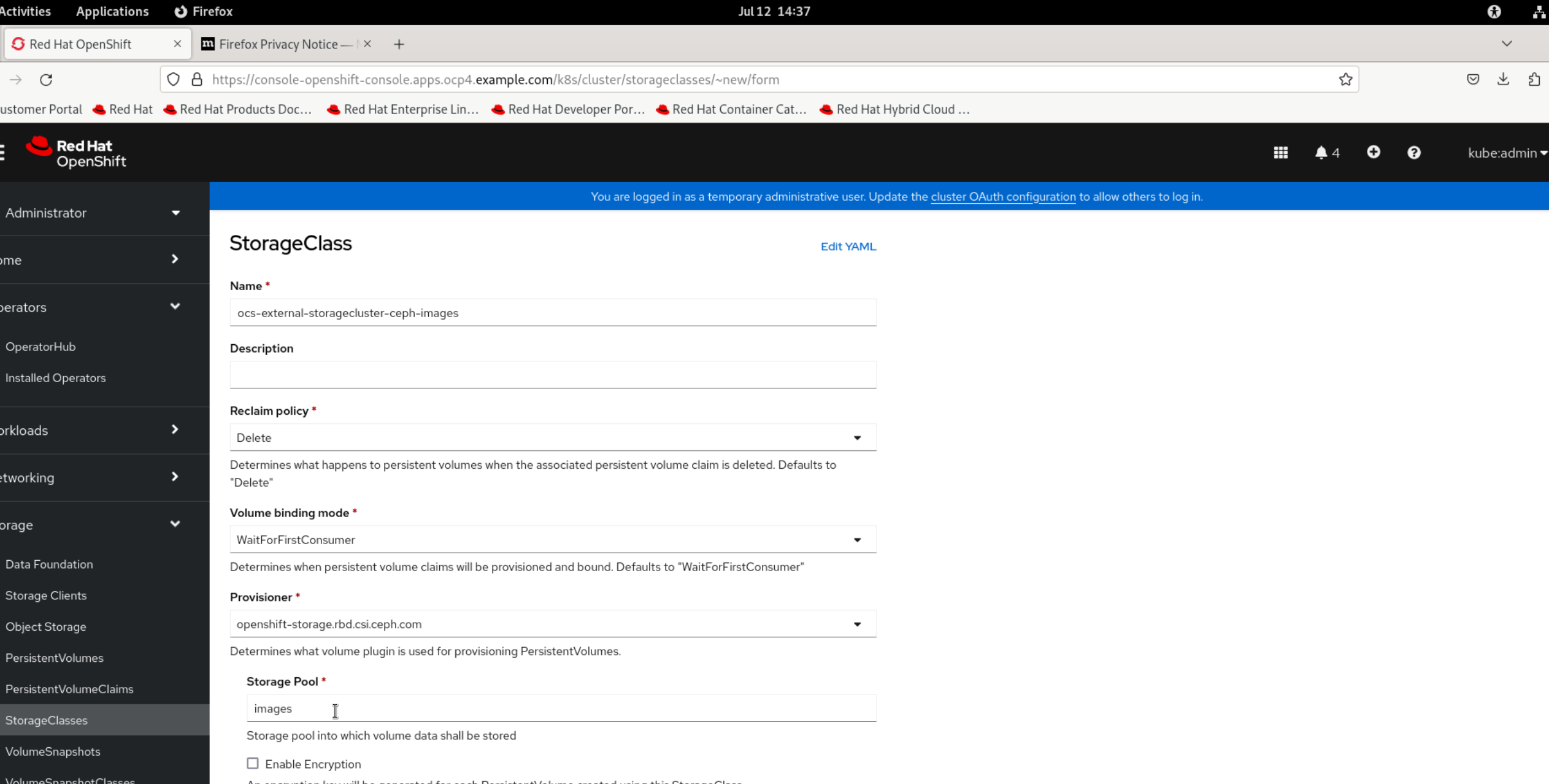 Storage class installation :: Ceph Installation and Integration with ...